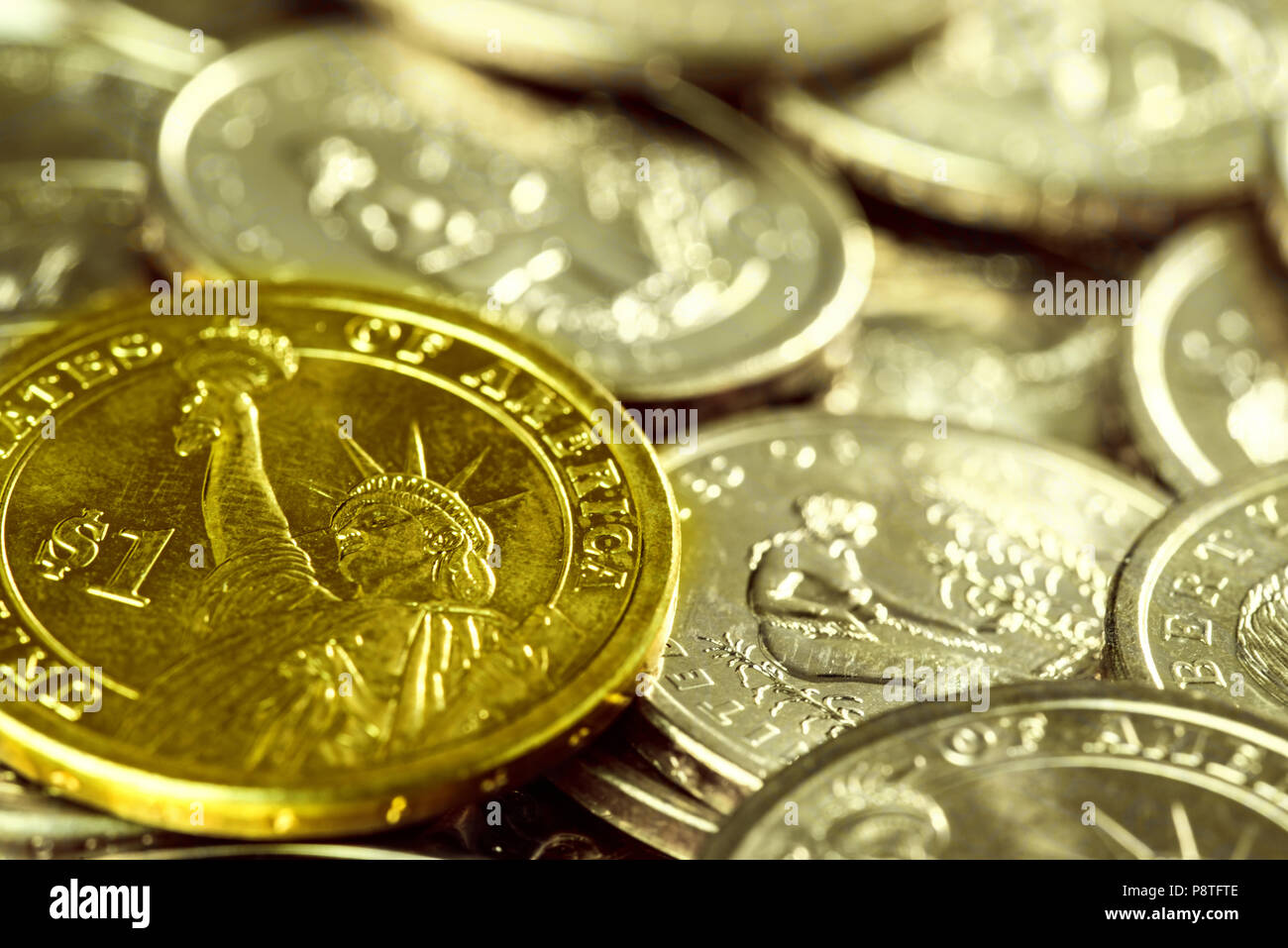Abstract of dollars banknote dollars coins Stock Photo - Alamy
