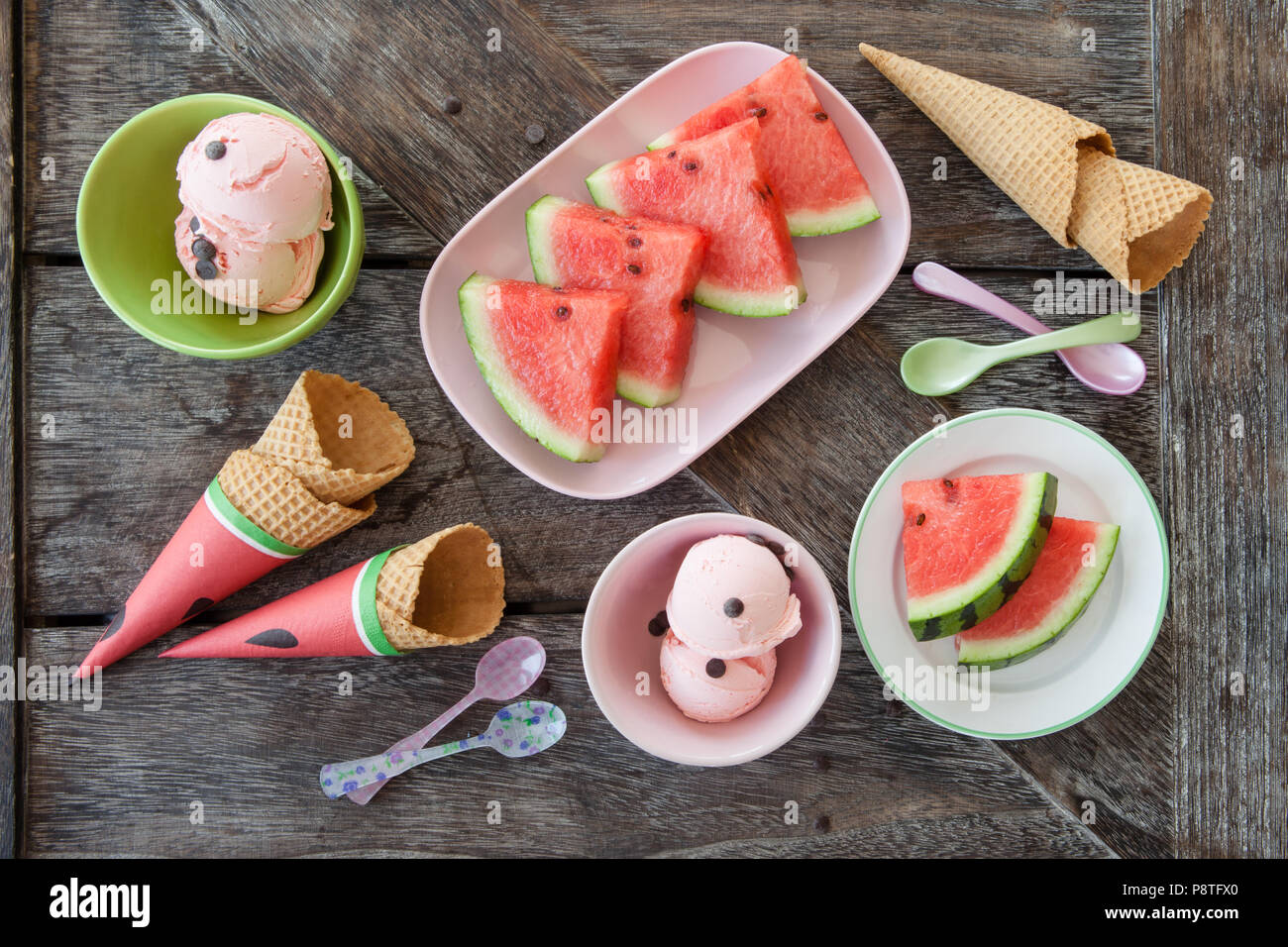 Watermelon Shaped Sherbet Dessert