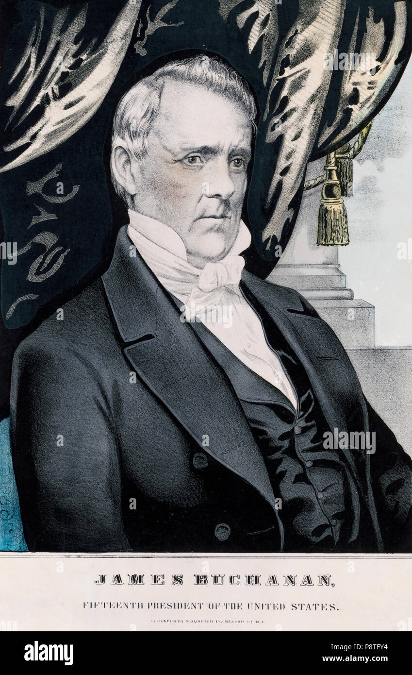 James Buchanan, fifteenth president of the United States c 1857 Stock ...