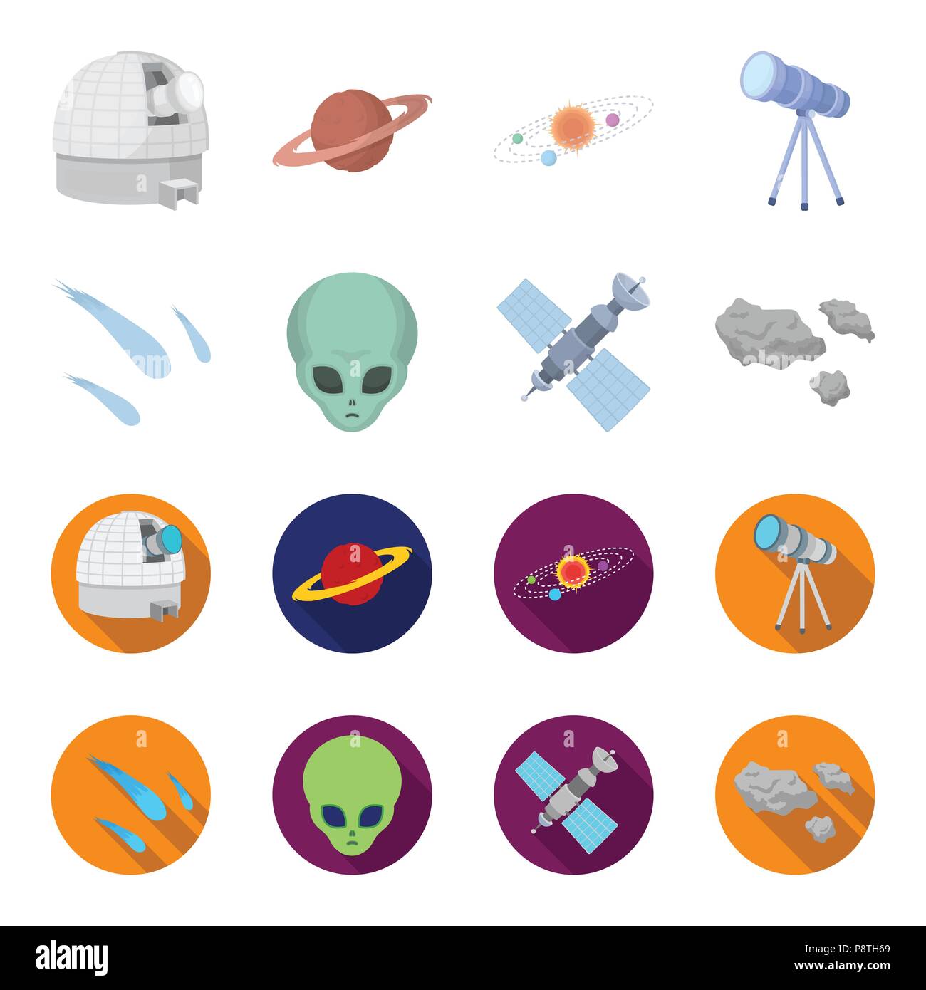 Aliens in space cartoon illustration Cut Out Stock Images & Pictures ...