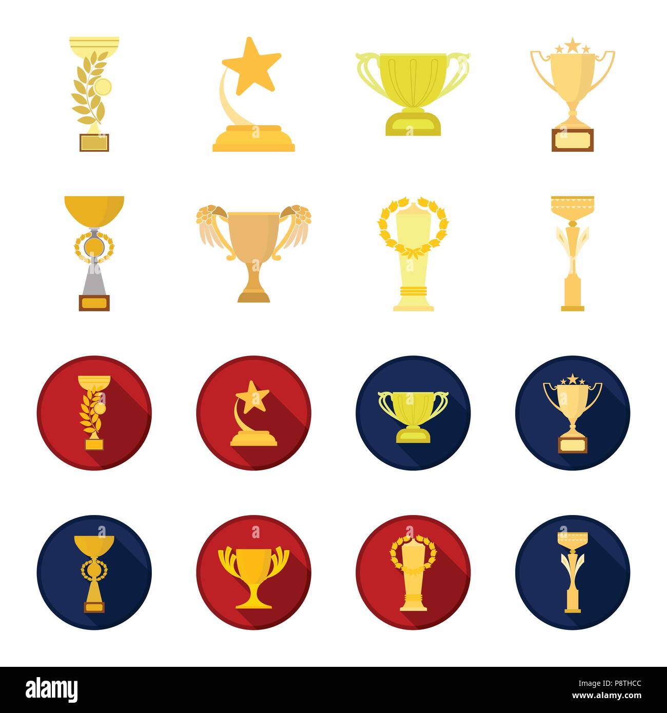 Gold Cup cartoon,flat icons in set collection for design. Winners Cup ...