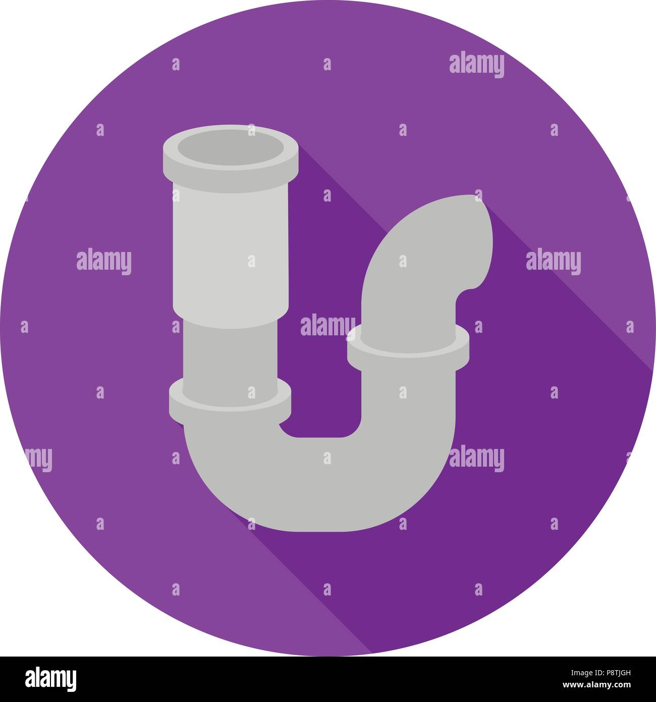 Plumbing trap icon in flat style isolated on white background. Plumbing ...