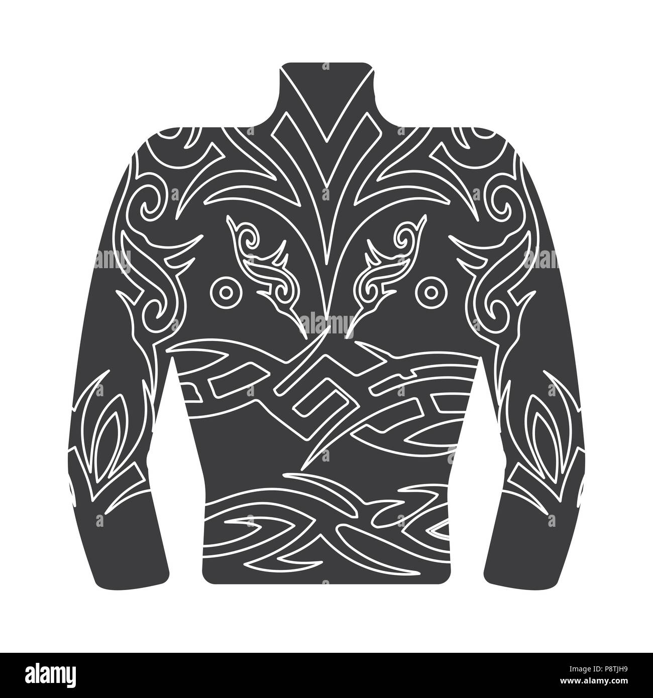 Body tattoo icon black. Single tattoo icon from the big studio black ...