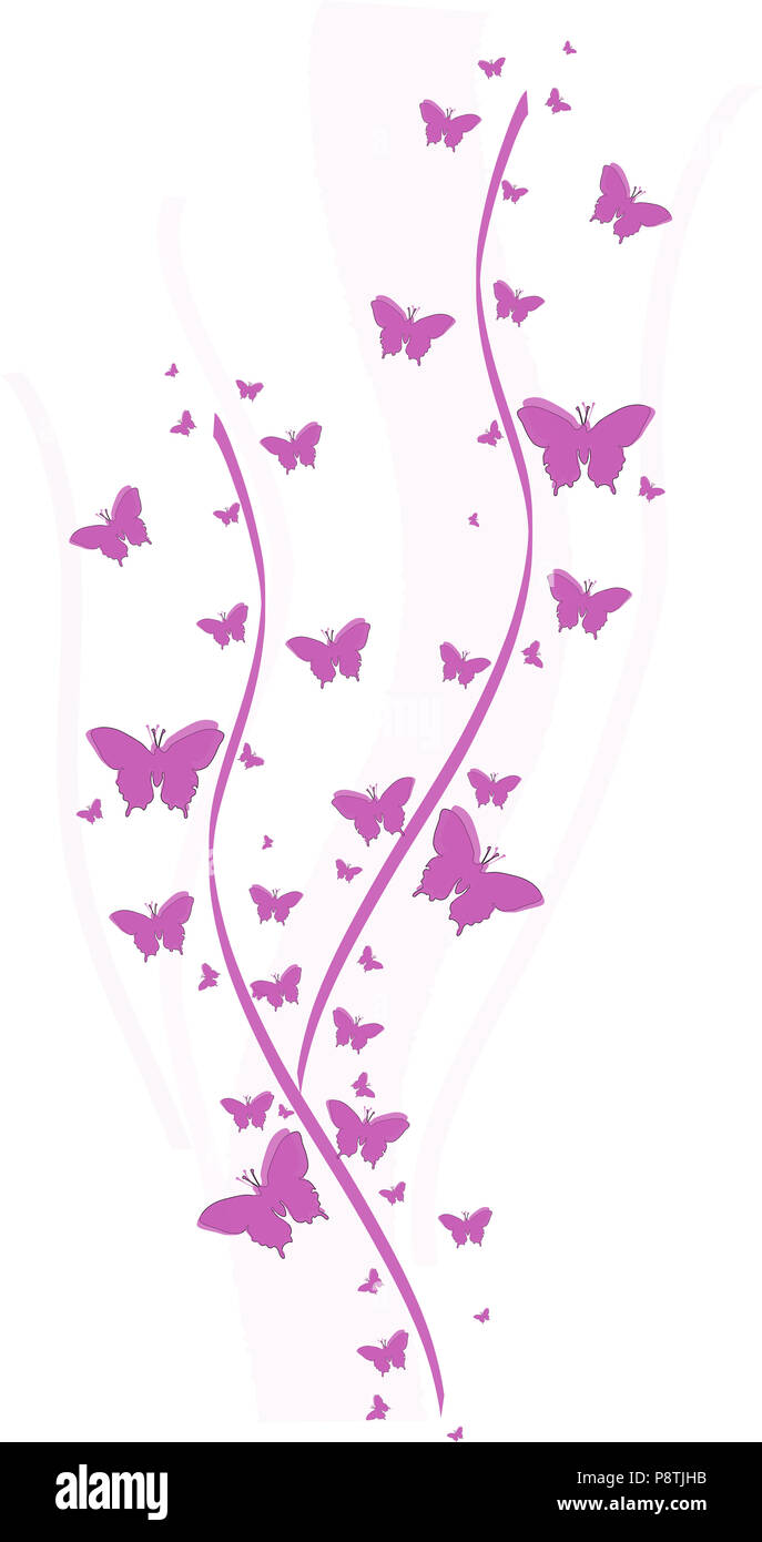 purple butterflies on purple ribbons Stock Photo - Alamy