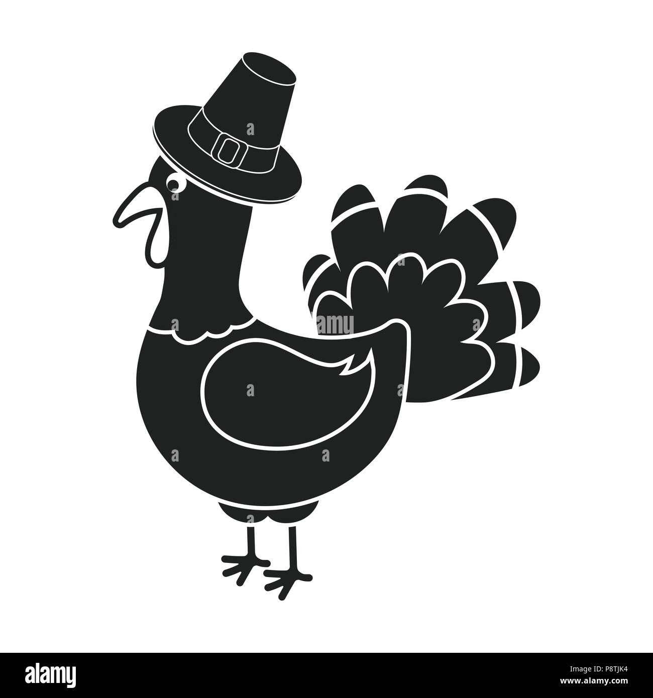 Turkey icon in black style isolated on white background. Canadian ...