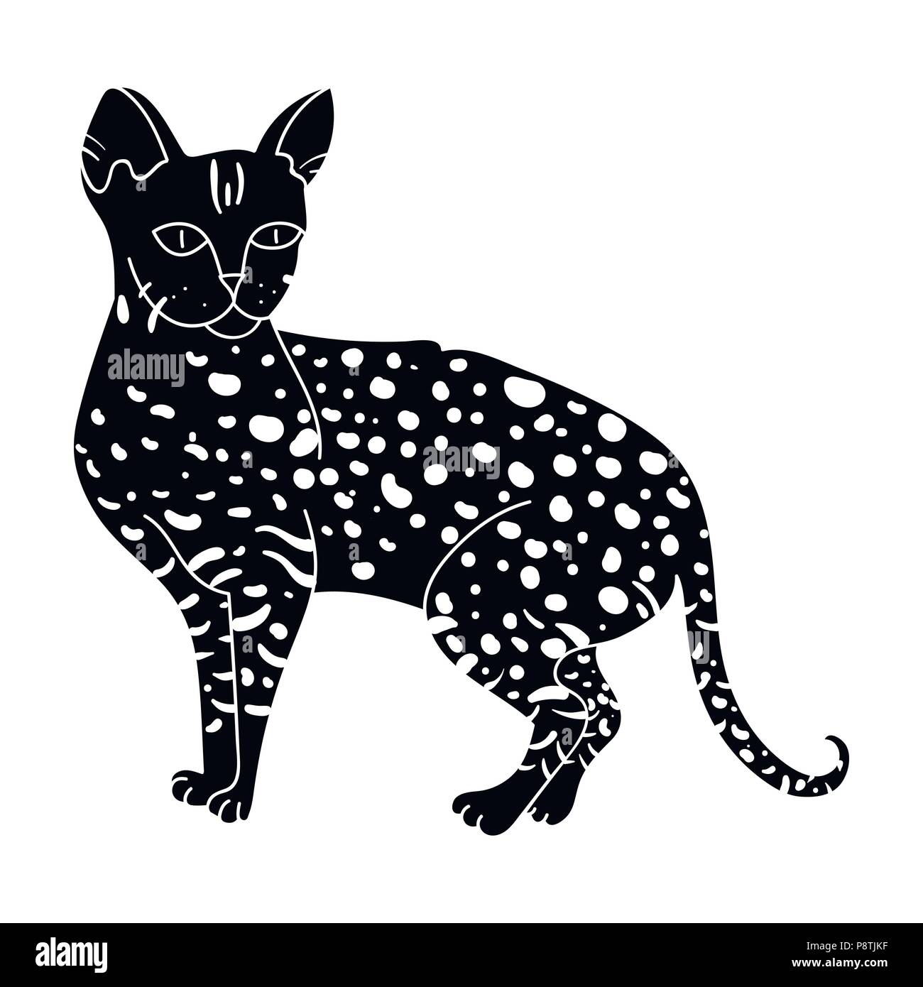 Savannah icon in black design isolated on white background. Cat breeds ...
