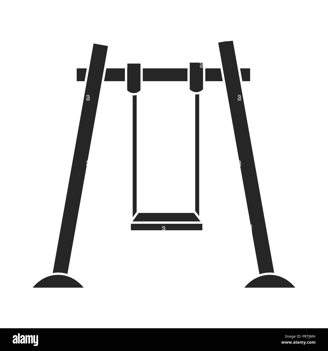 Swing icon in black style isolated on white background. Play garden ...