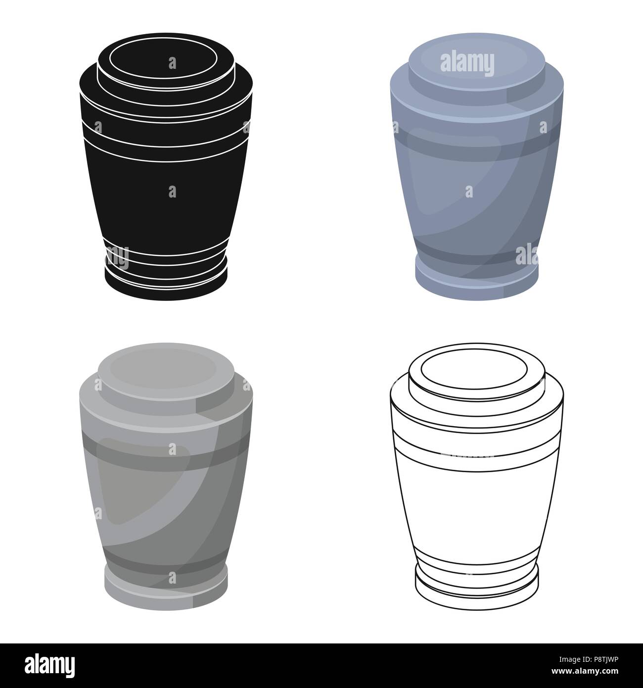Funeral urns icon in cartoon design isolated on white background ...