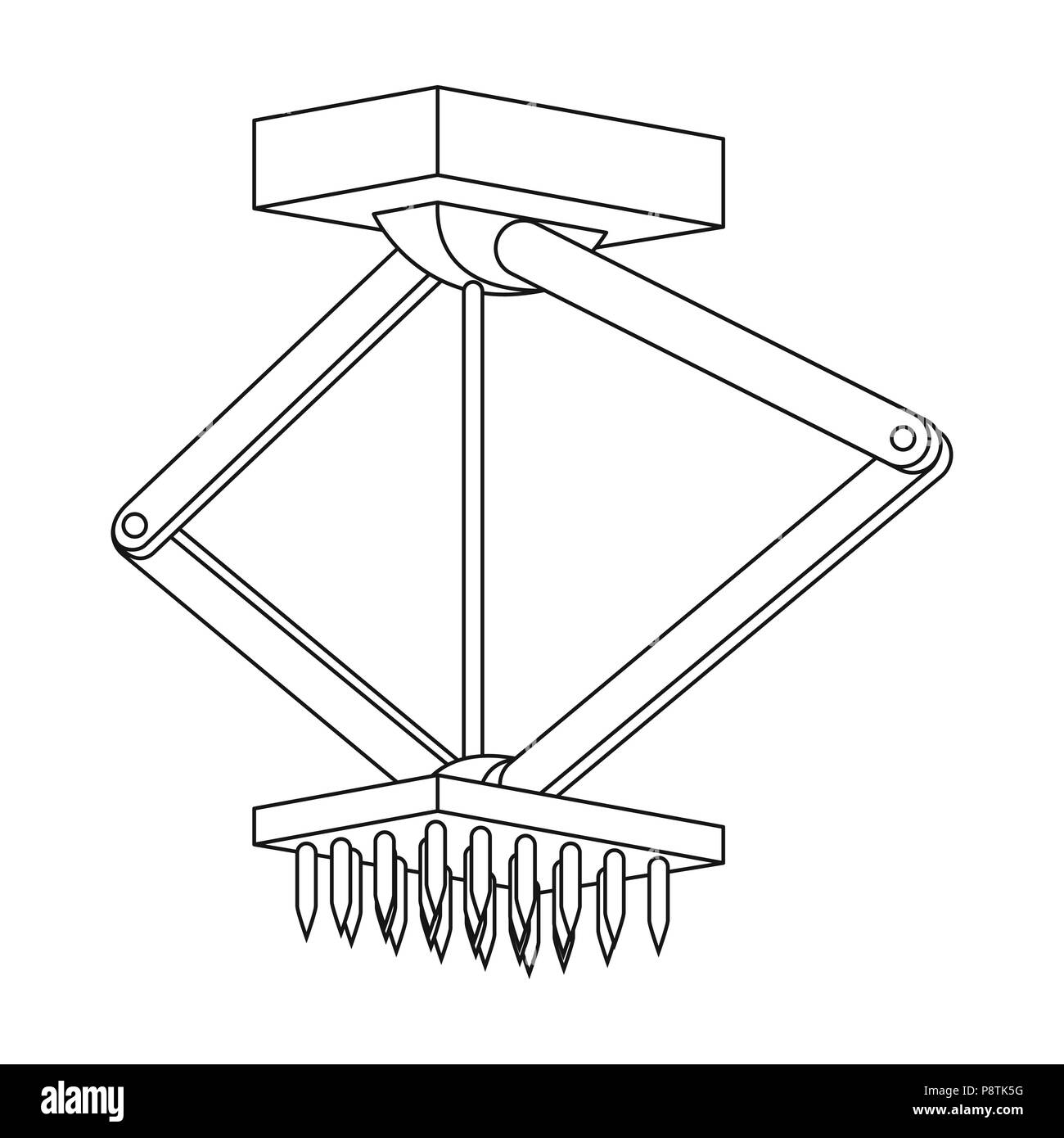 Machine, single icon in outline style.Machine, vector symbol stock ...