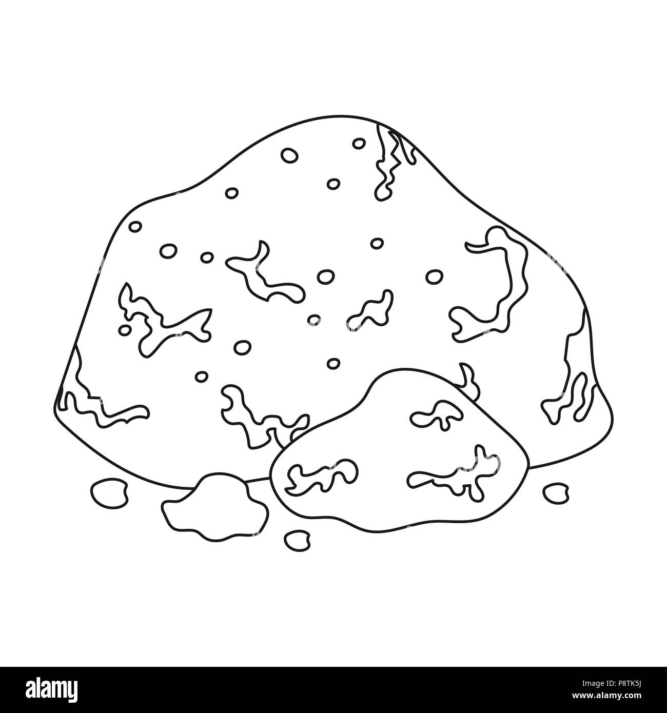 Golden ore icon in outline design isolated on white background ...