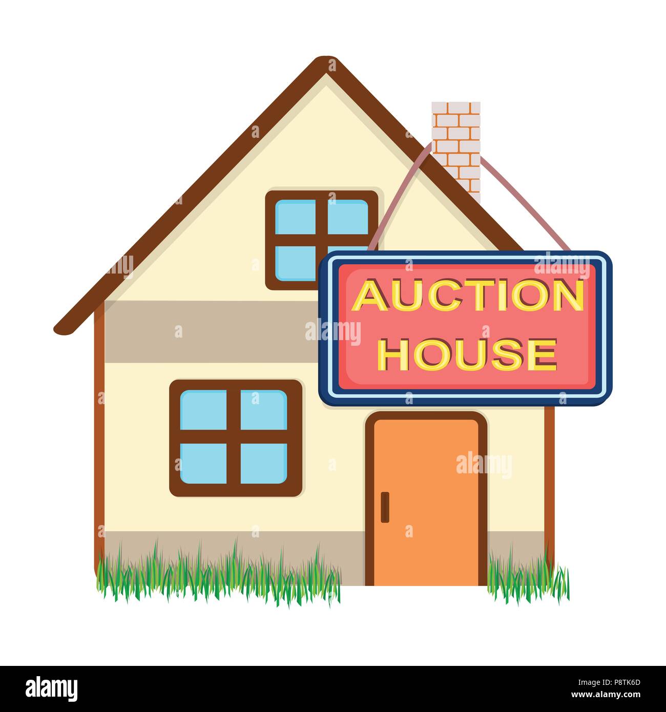 Auction house for sale. E-commerce single icon in cartoon style vector ...