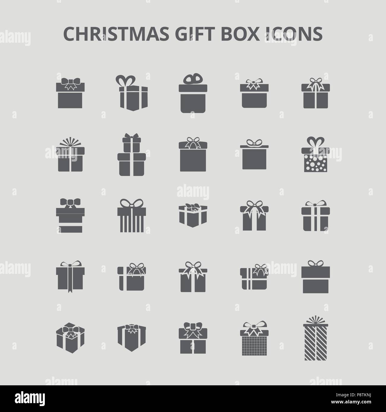 Christmas Gift Box Icons. For web design and application interface ...
