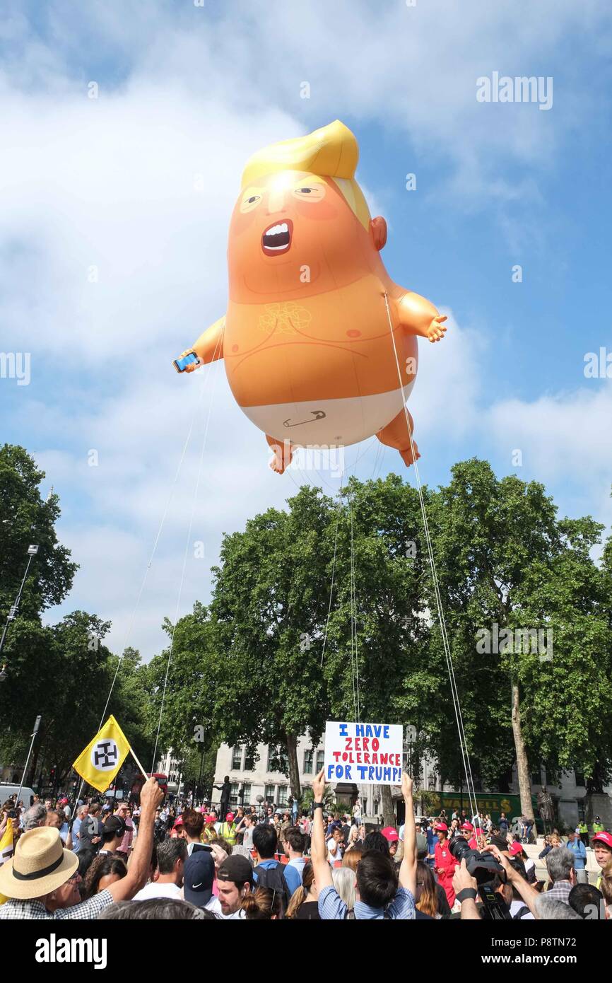 London 13th July 2018: A six metre high helium filled inflatable of ...