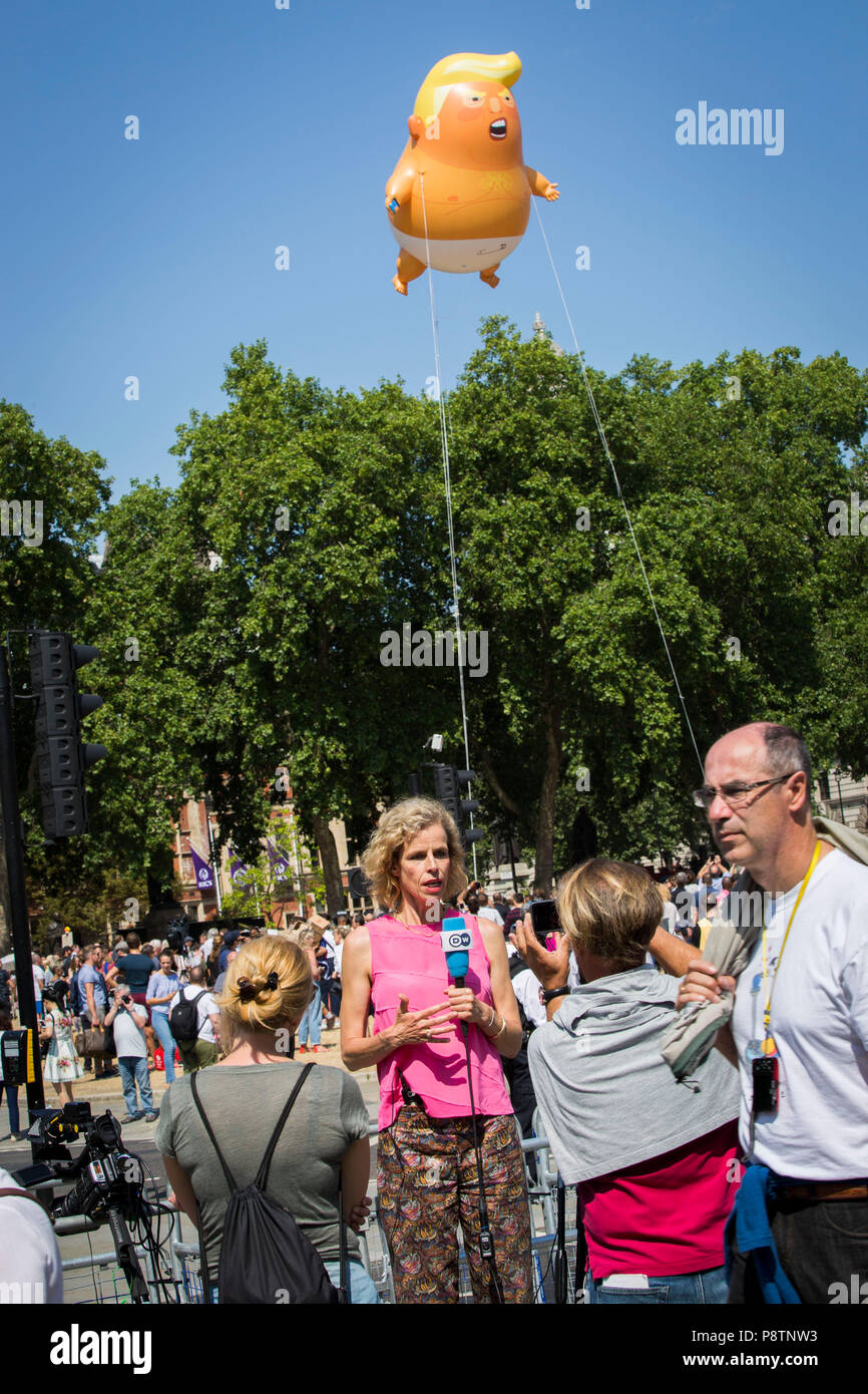 London, UK. 13th July, 2018. Inflatable baby Donald Trump at ...