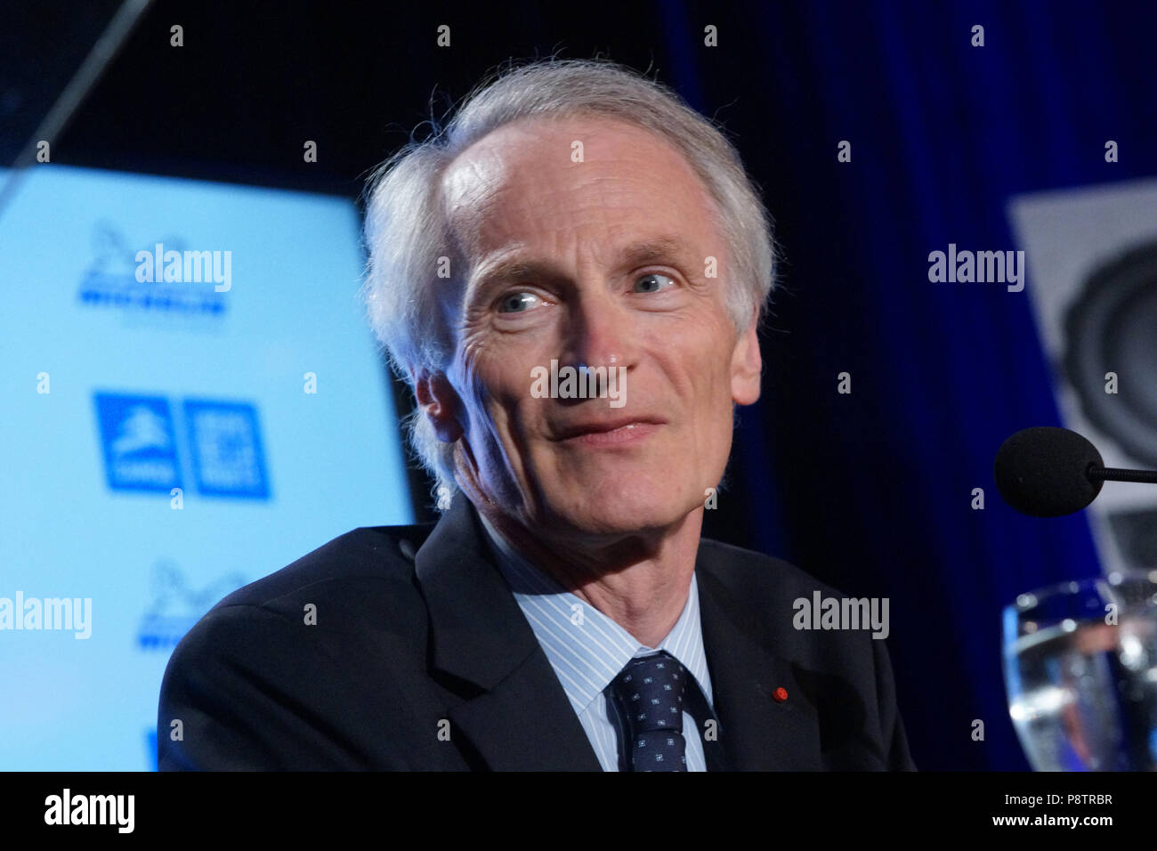 Magog, Canada, July 12, 2018. CEO of Michelin Jean-Dominque Senard at a ...