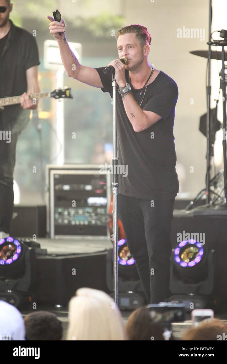 Ny, NY, USA. 13th July, 2018. Ryan Tedder on stage for OneRepublic in ...