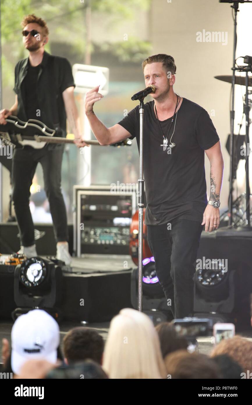 Ny, NY, USA. 13th July, 2018. Ryan Tedder on stage for OneRepublic in ...