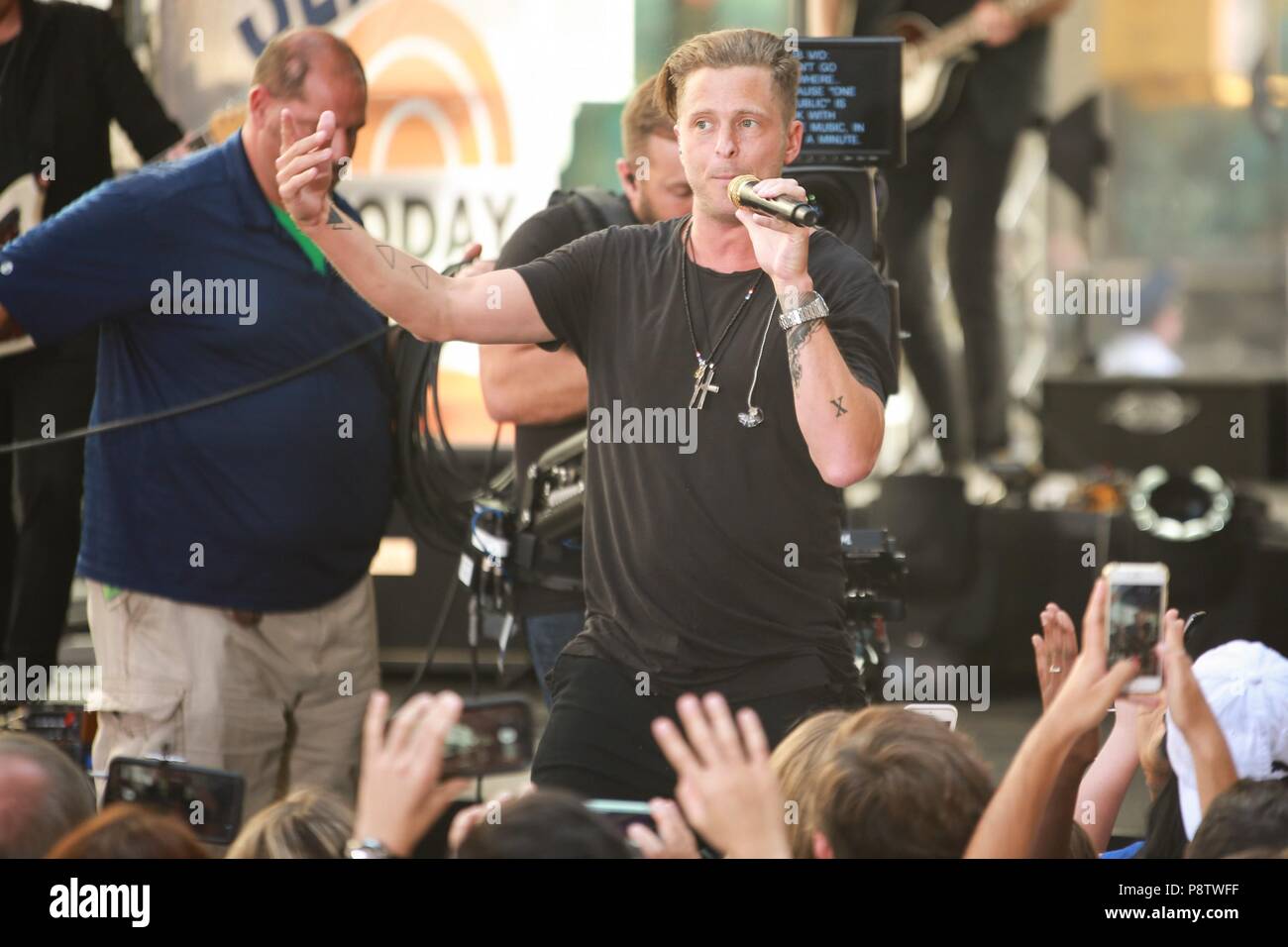 Ny, NY, USA. 13th July, 2018. Ryan Tedder on stage for OneRepublic in ...