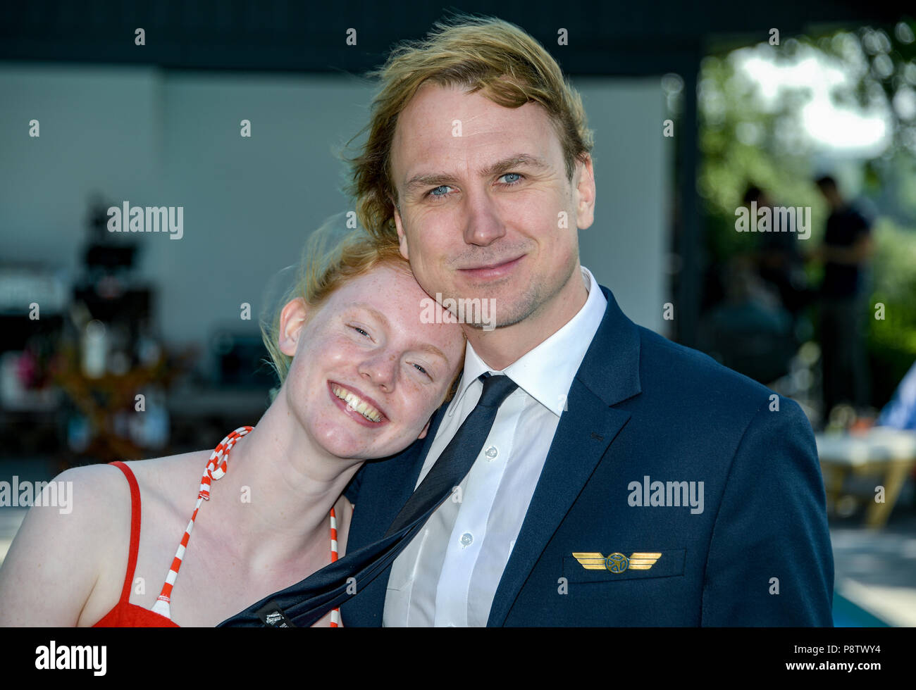 Germany, Wedel. 13th July, 2018. Actors Matilda Berger and Lars ...