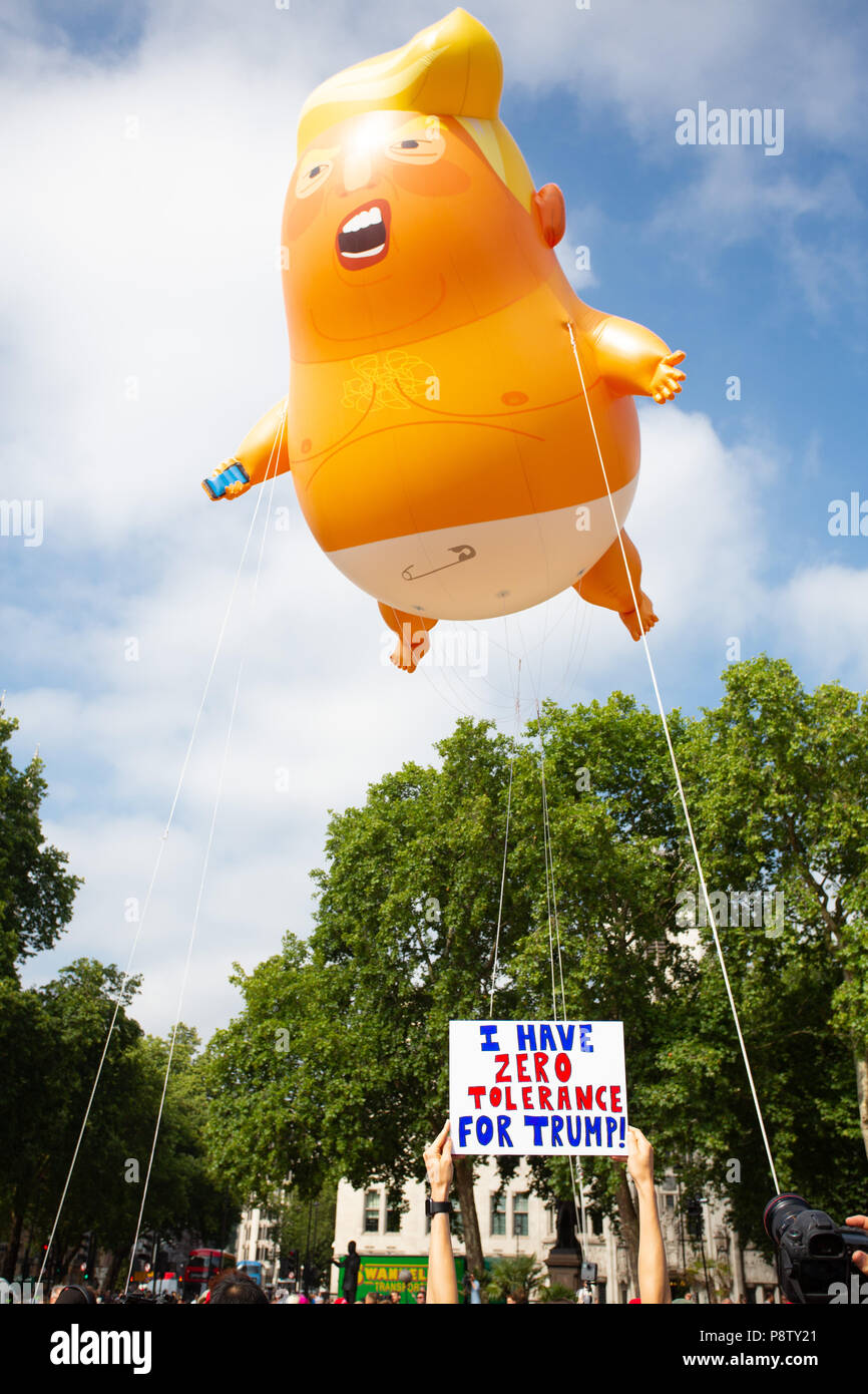 London/United Kingdom - July 13, 2018: Donald Trump’s visit to England ...