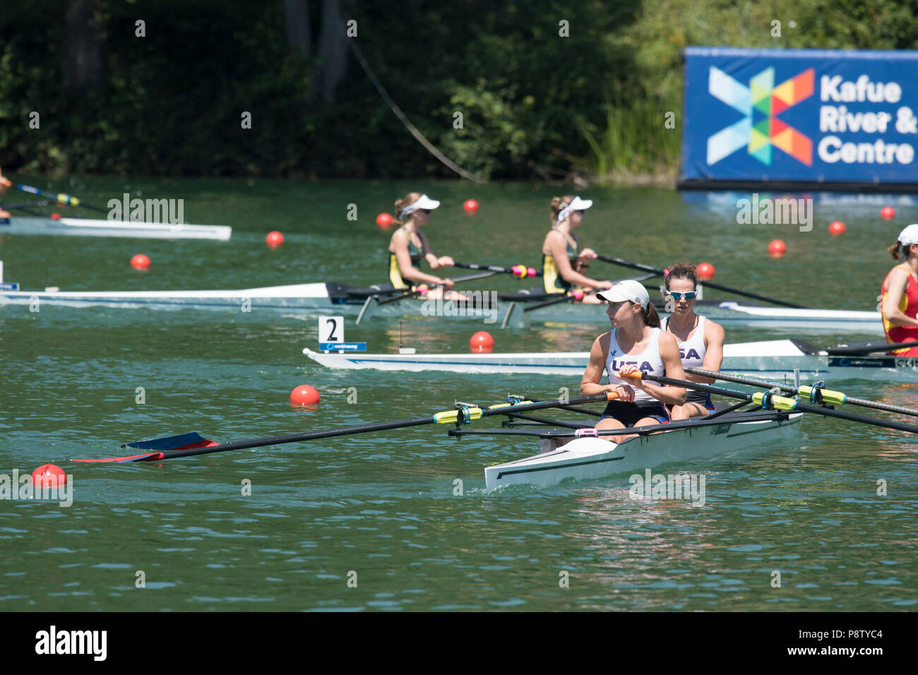 Lucerne, SWITZERLAND, 13th July 2018, Friday, USA LW2X., Bow, Emily ...