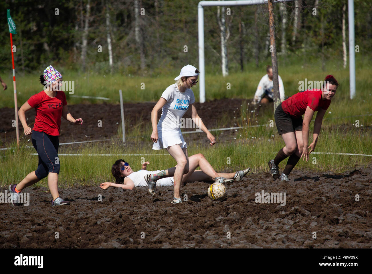 Hyrynsalmi, Finland, July 13 2018. The Swamp Soccer World Championship ...