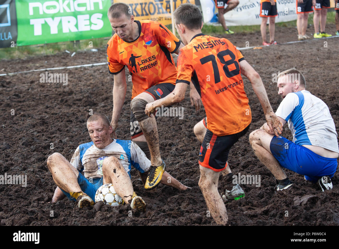 Hyrynsalmi, Finland, July 13 2018. The Swamp Soccer World Championship ...