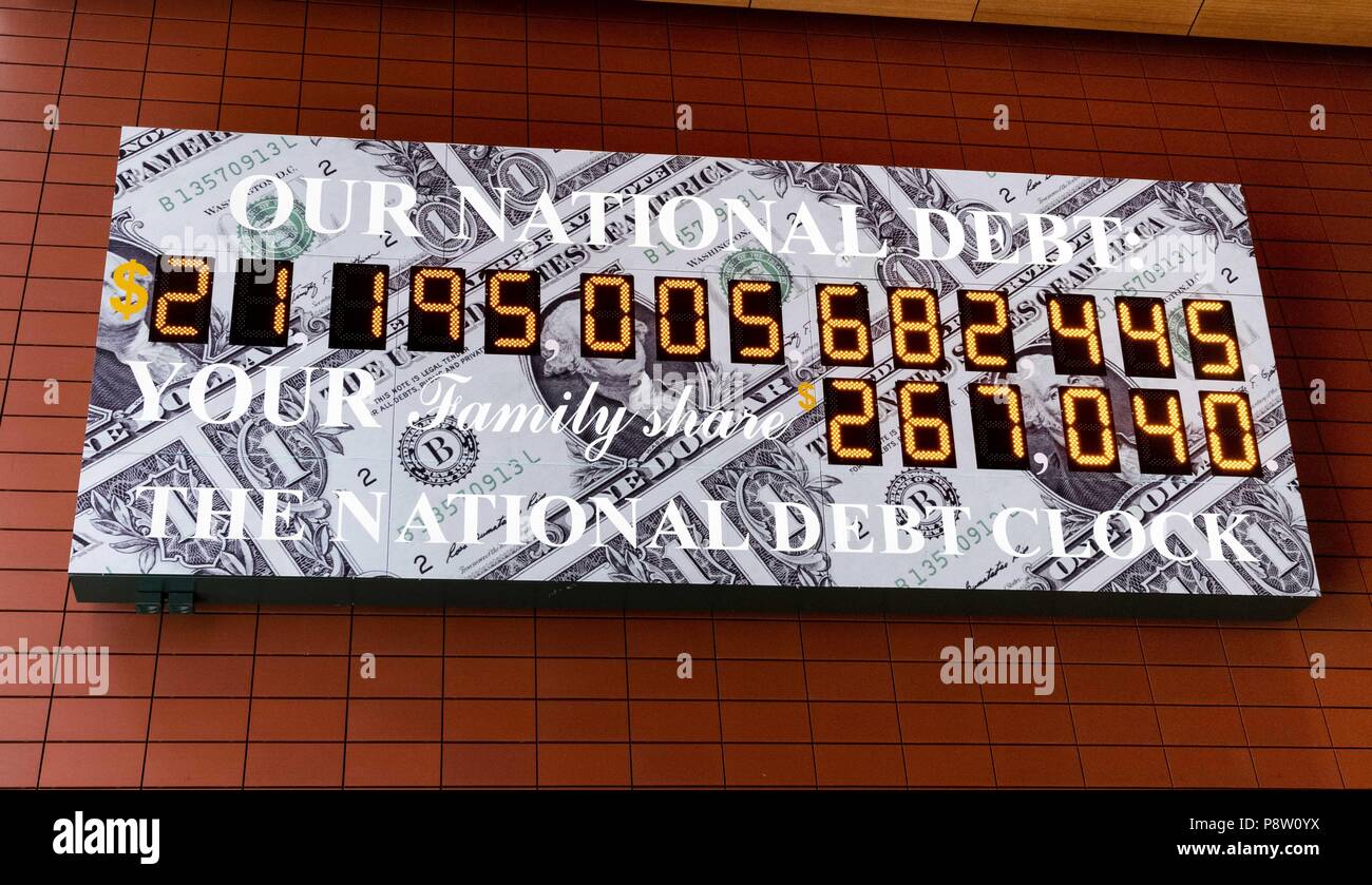 July 13, 2018 - New York, NY, U.S - The National Debt Clock is a very ...