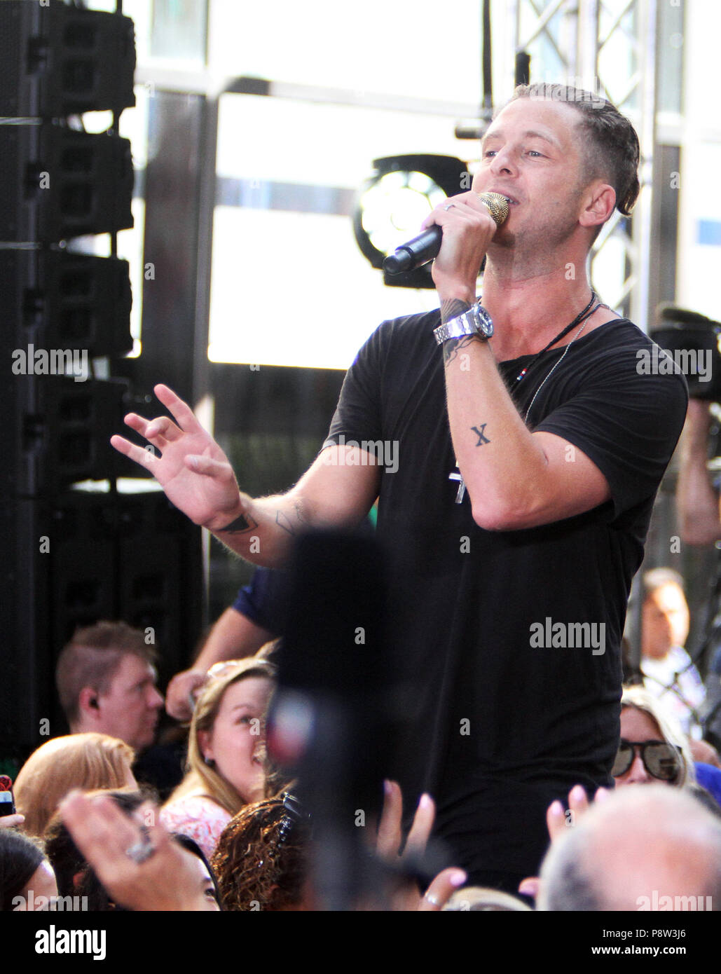 New York, NY, USA. 13th July, 2018. Ryan Tedder of One Republic perform ...