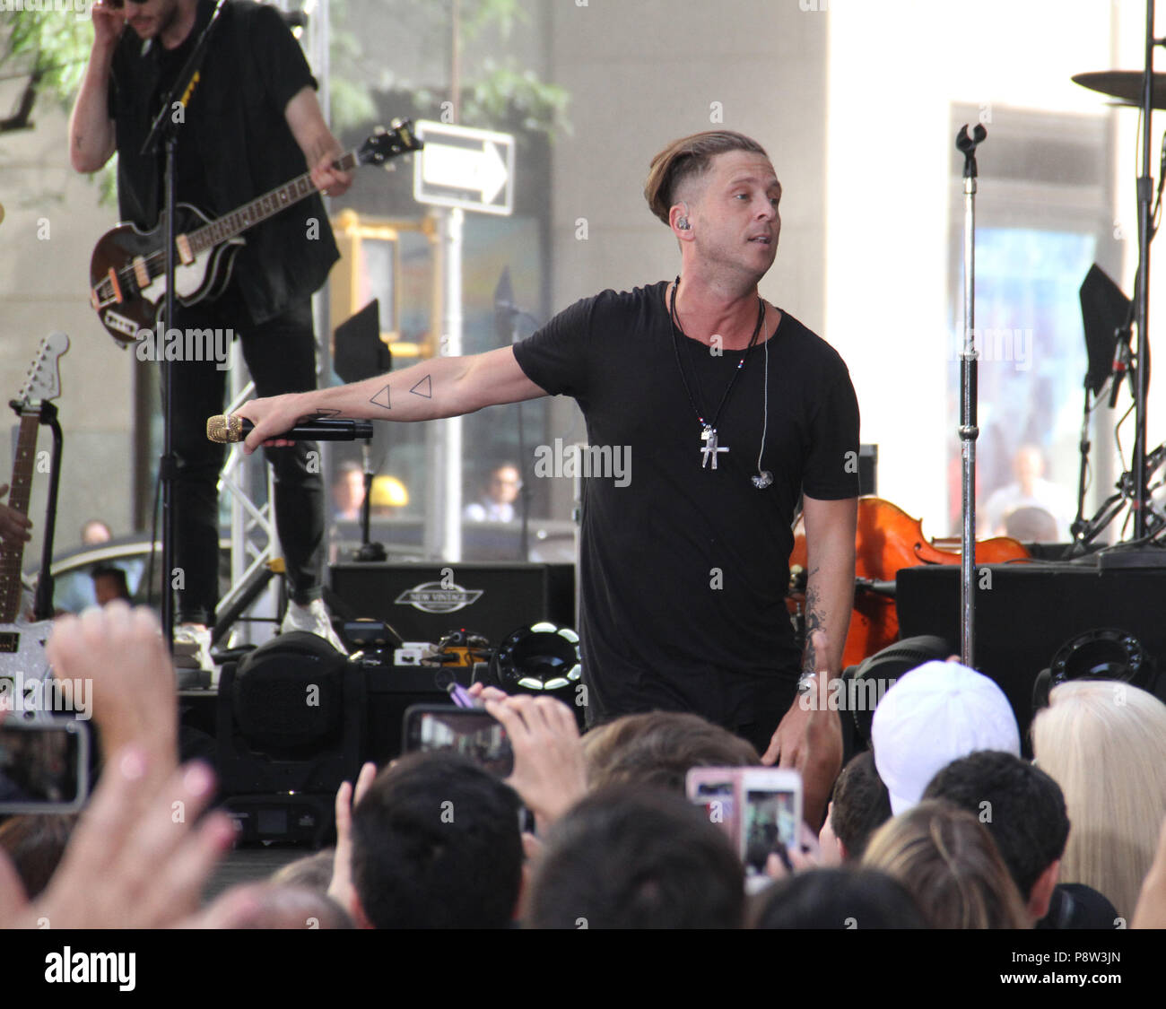 New York, NY, USA. 13th July, 2018. Ryan Tedder of One Republic perform ...