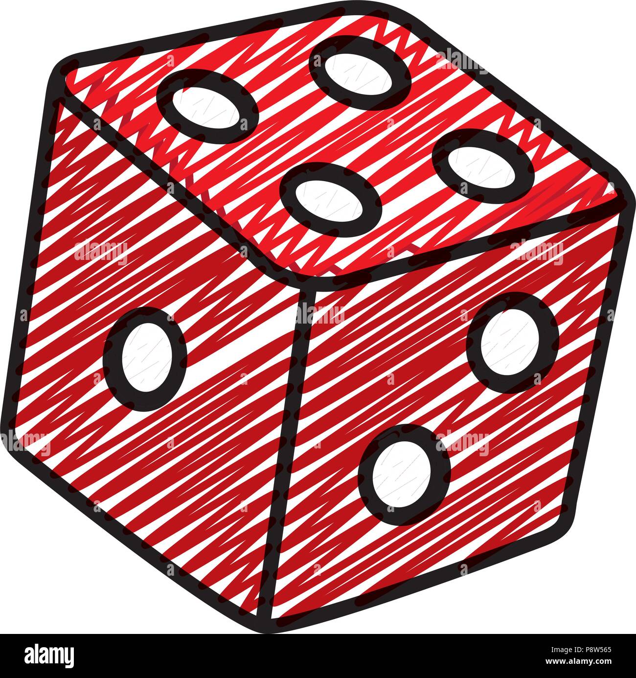doodle casino dice cube game addiction vector illustration Stock Vector ...