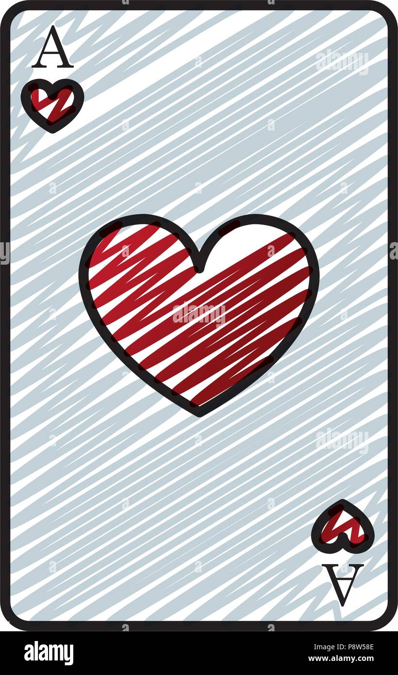 doodle A of hearts poker card game vector illustration Stock Vector ...
