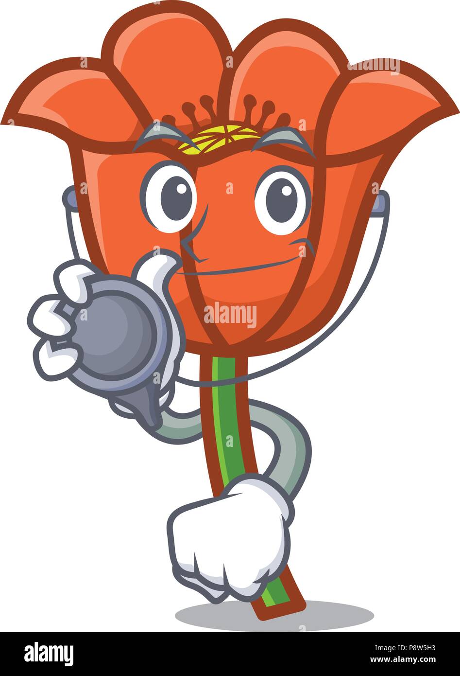 Doctor poppy flower character cartoon Stock Vector Image & Art - Alamy