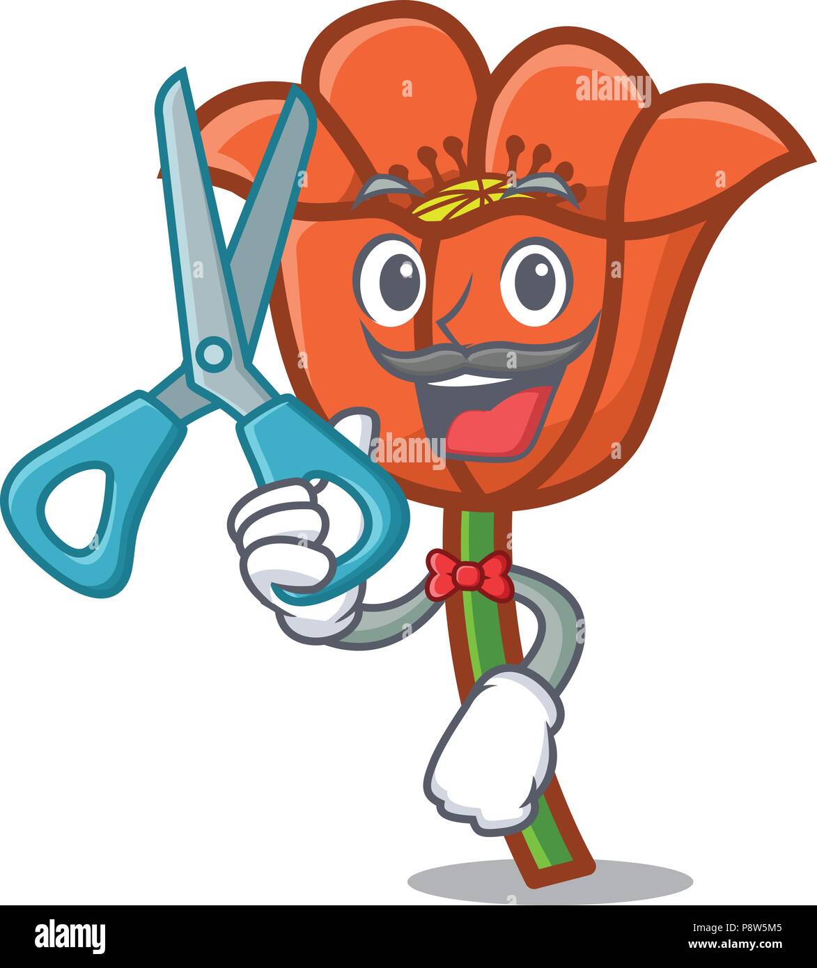 Barber poppy flower character cartoon Stock Vector Image & Art - Alamy