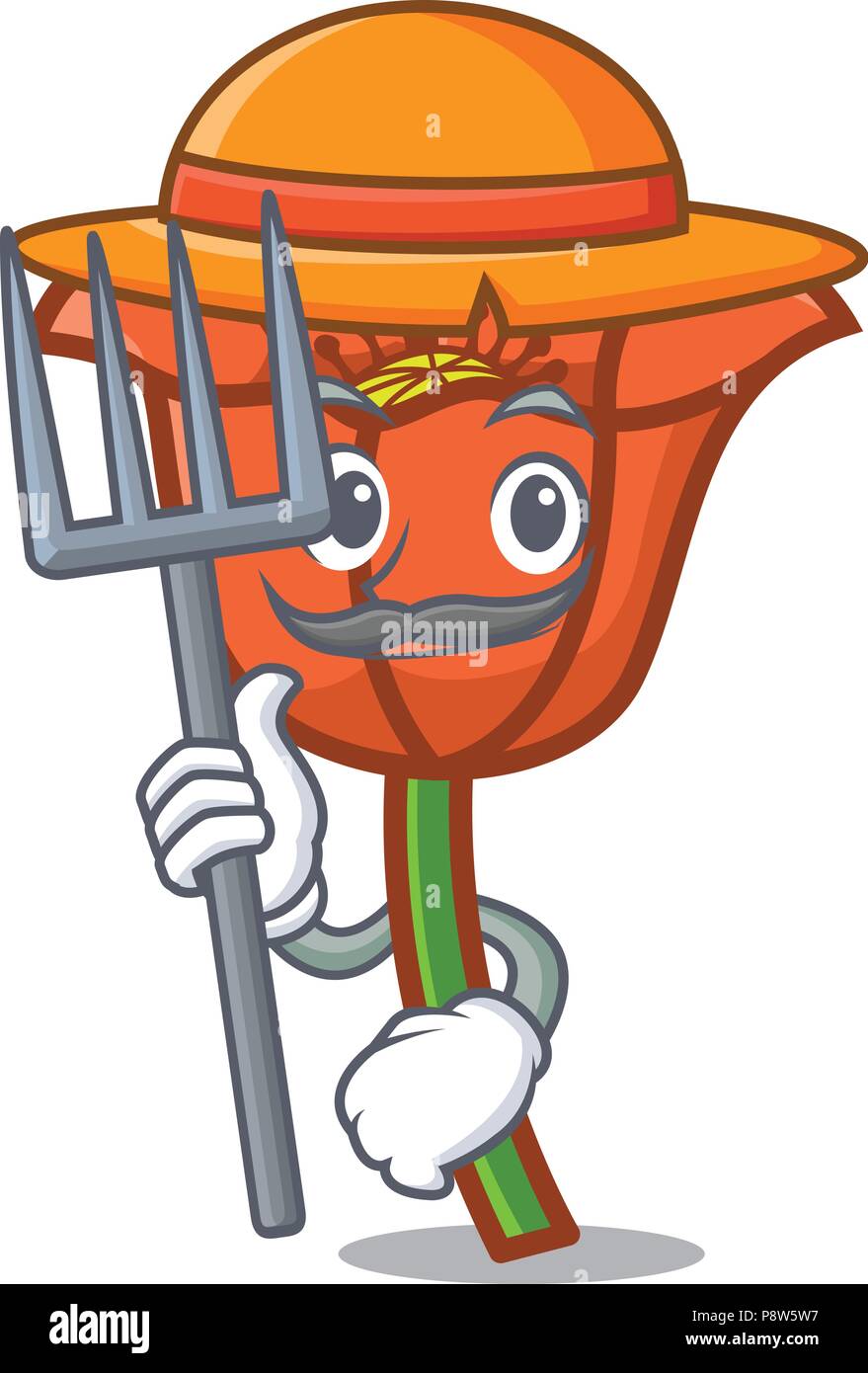 Farmer poppy flower character cartoon Stock Vector Image & Art - Alamy