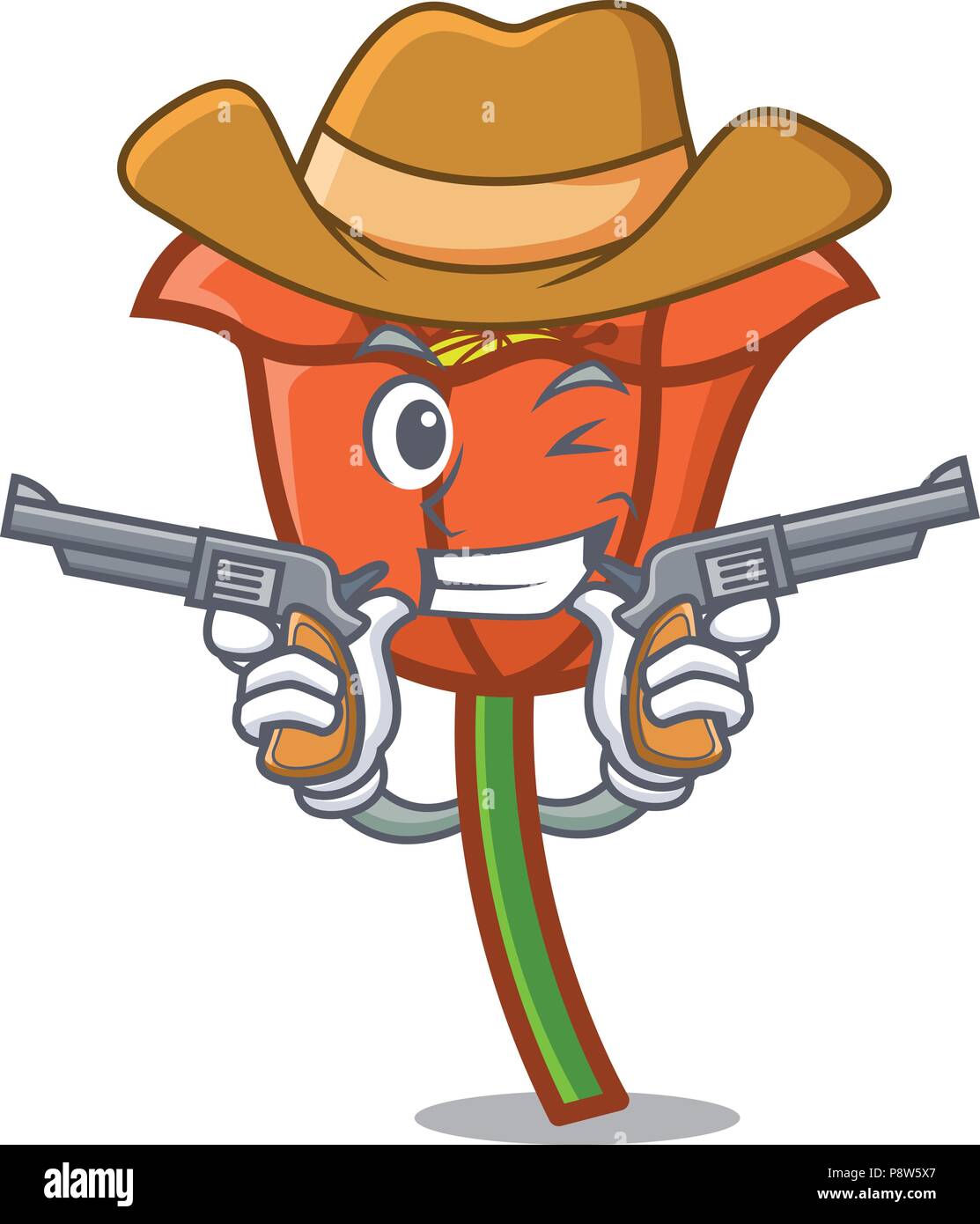 Cowboy poppy flower character cartoon Stock Vector Image & Art - Alamy