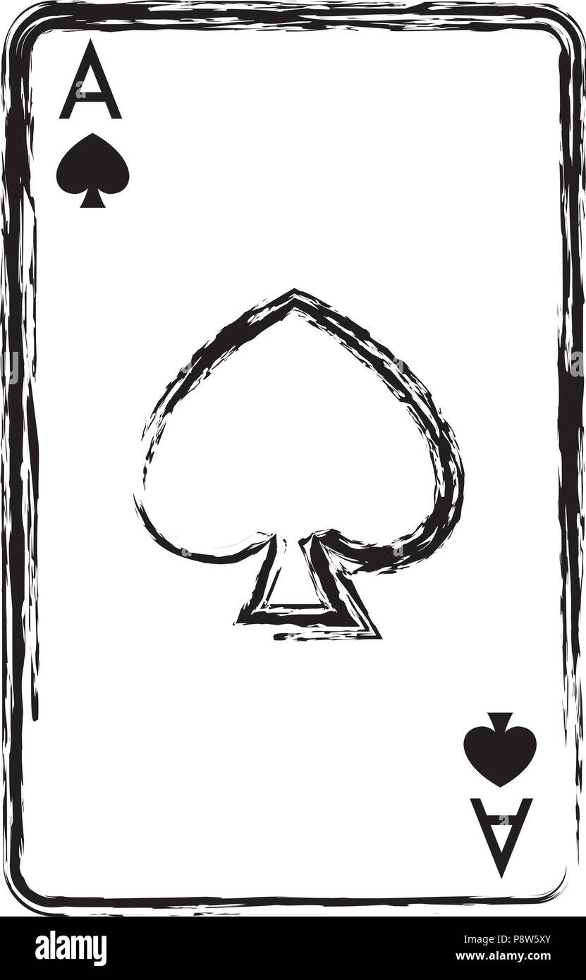 grunge A of pikes poker card game vector illustration Stock Vector ...