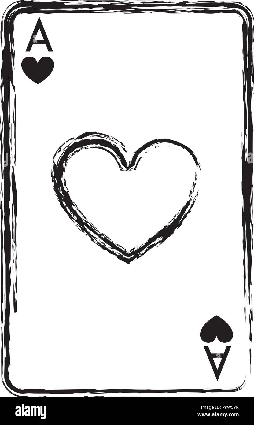 grunge A of hearts poker card game vector illustration Stock Vector ...