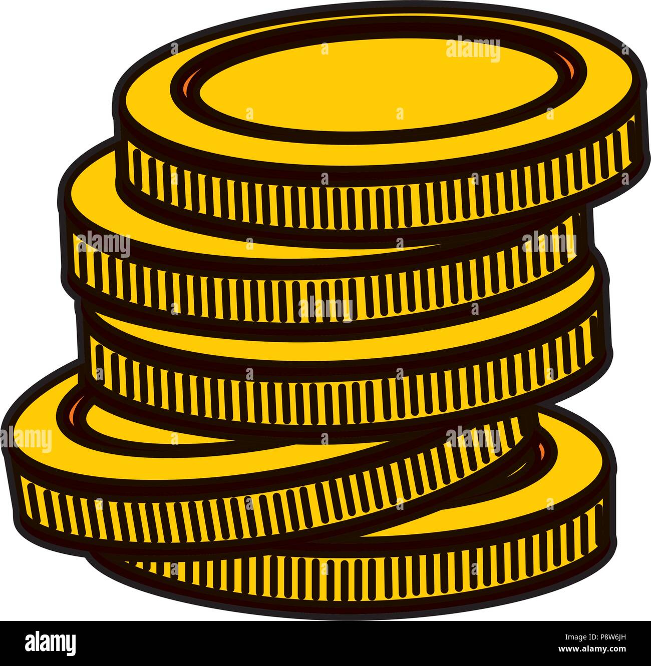 color metal coins economy money currency vector illustration Stock ...