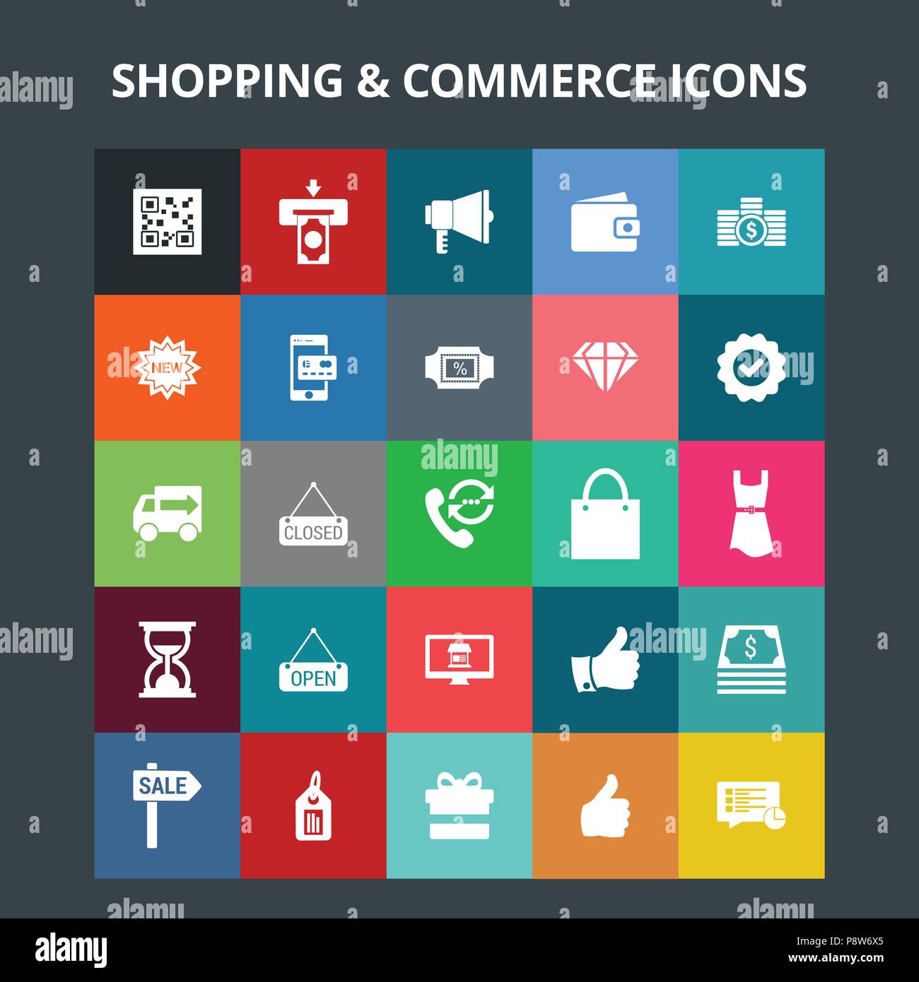 Shopping and Commerce Icons. For web design and application interface ...