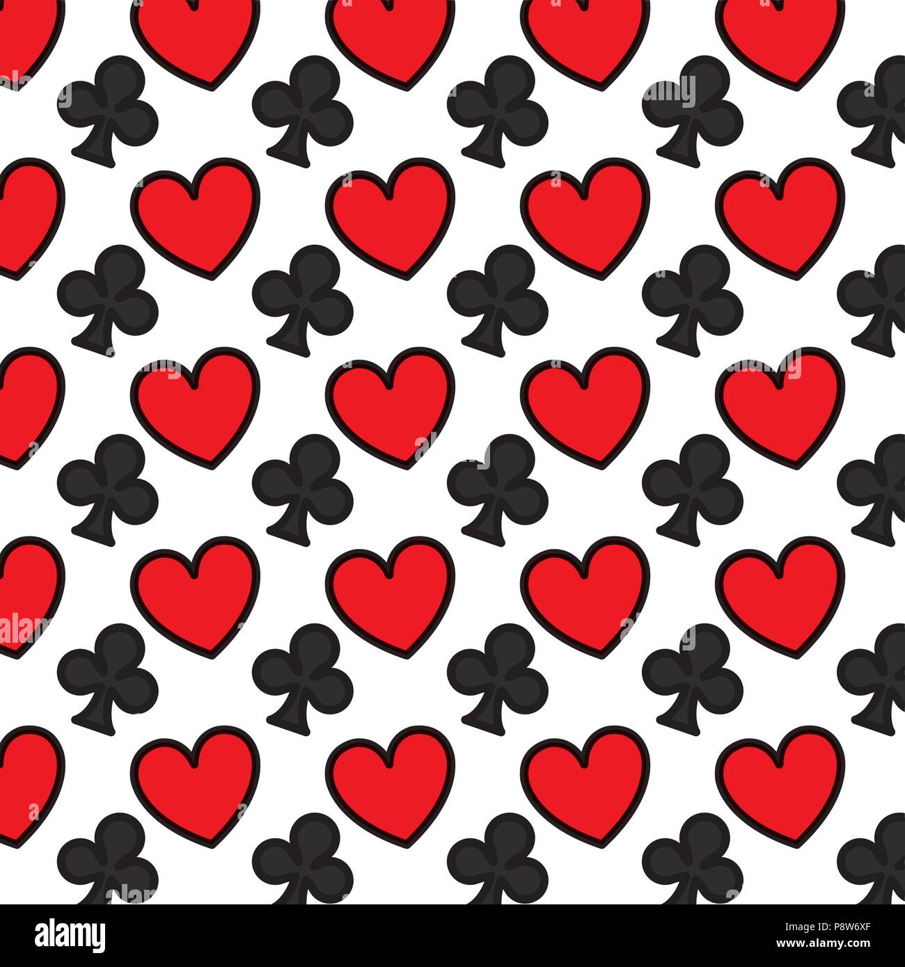 color hearts and clovers card game background vector illustration Stock ...