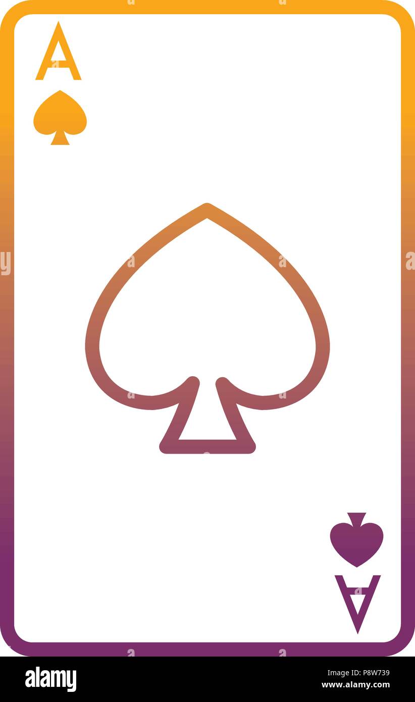 degraded line A of pikes poker card game vector illustration Stock ...