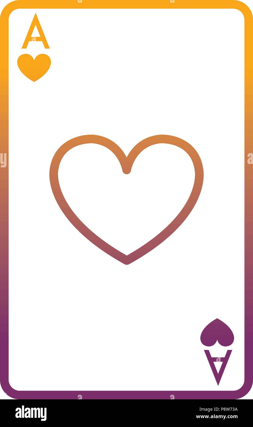 degraded line A of hearts poker card game vector illustration Stock ...