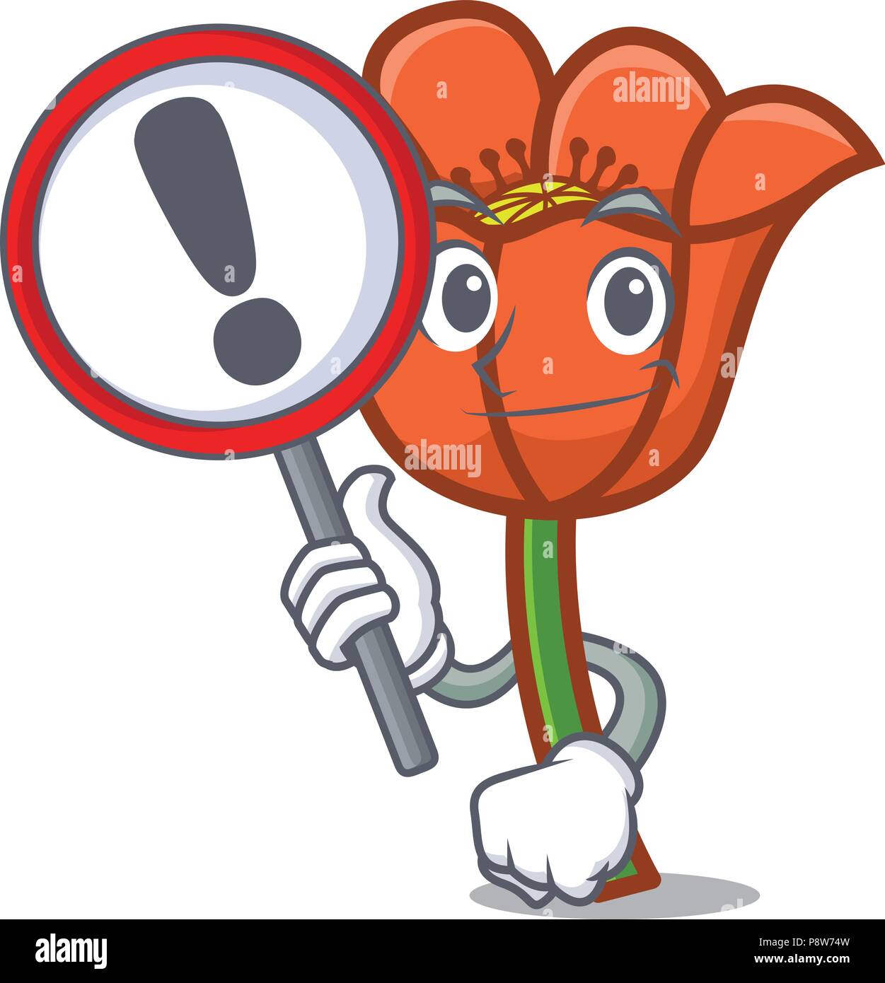 With sign poppy flower character cartoon Stock Vector Image & Art - Alamy