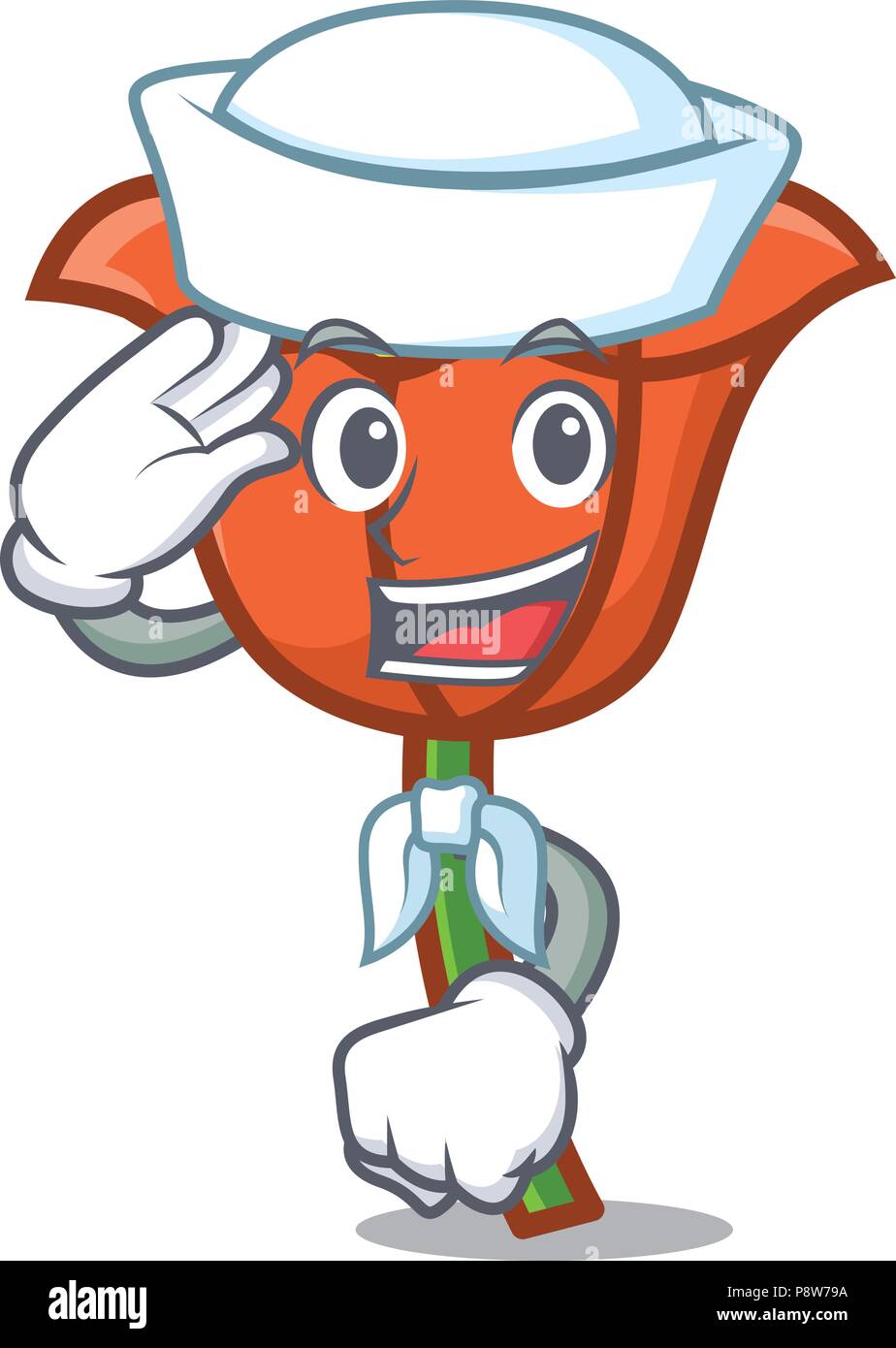 Sailor poppy flower character cartoon Stock Vector Image & Art - Alamy