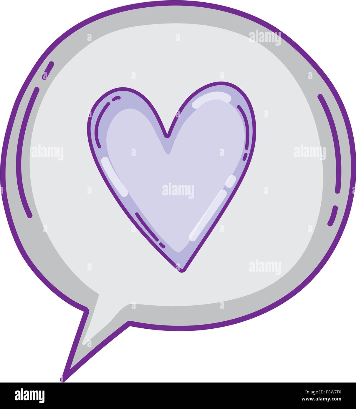 heart inside chat bubble note message vector illustration Stock Vector ...
