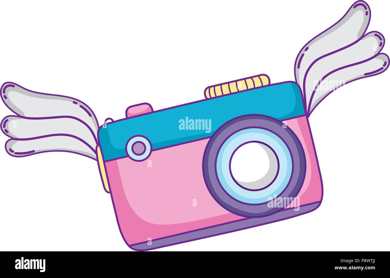 digital camera object with wings style vector illustration Stock Vector ...