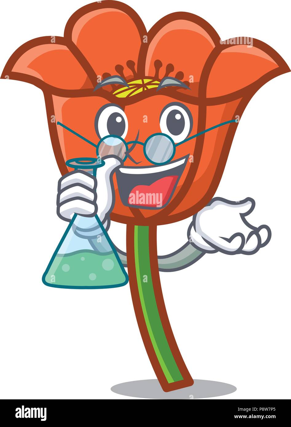 Professor poppy flower character cartoon Stock Vector Image & Art - Alamy