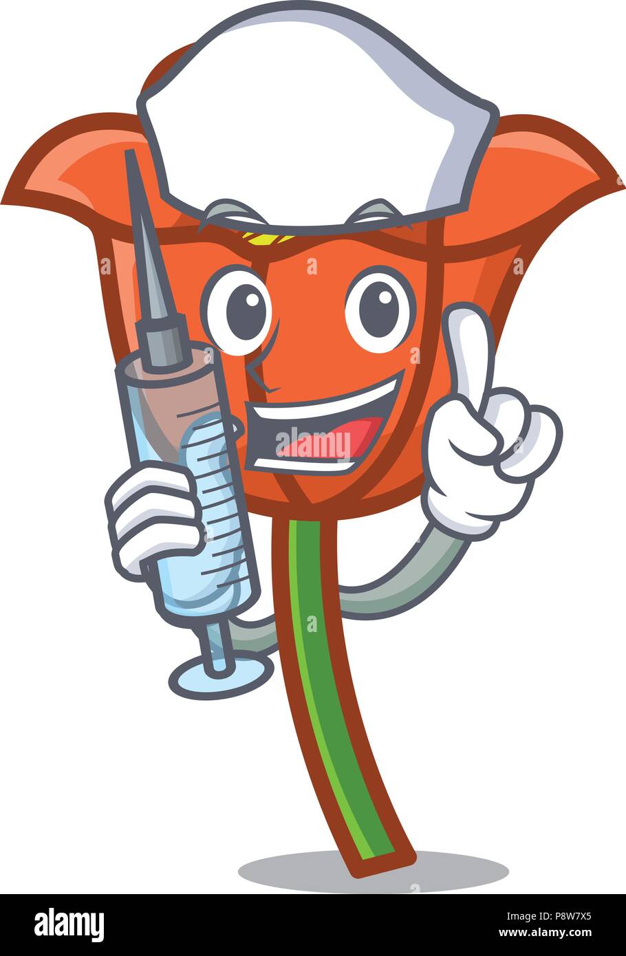 Nurse poppy flower character cartoon Stock Vector Image & Art - Alamy