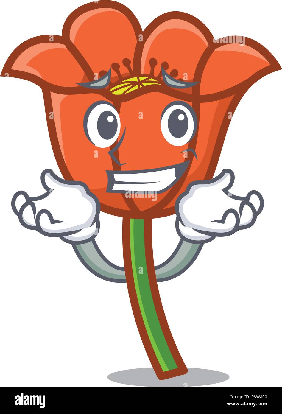 Grinning poppy flower character cartoon Stock Vector Image & Art - Alamy
